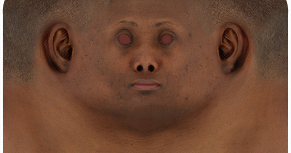 Female head texture map 39